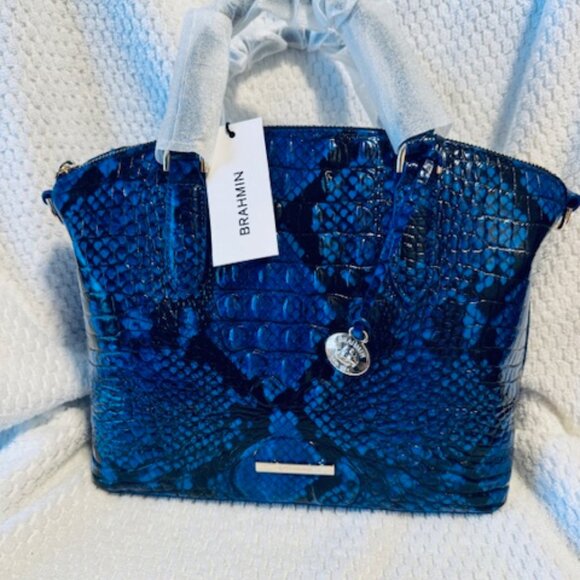 Brahmin | Bags | Rare Nwt Brahmin Blue Viper Duxbury Satchel Retired ...